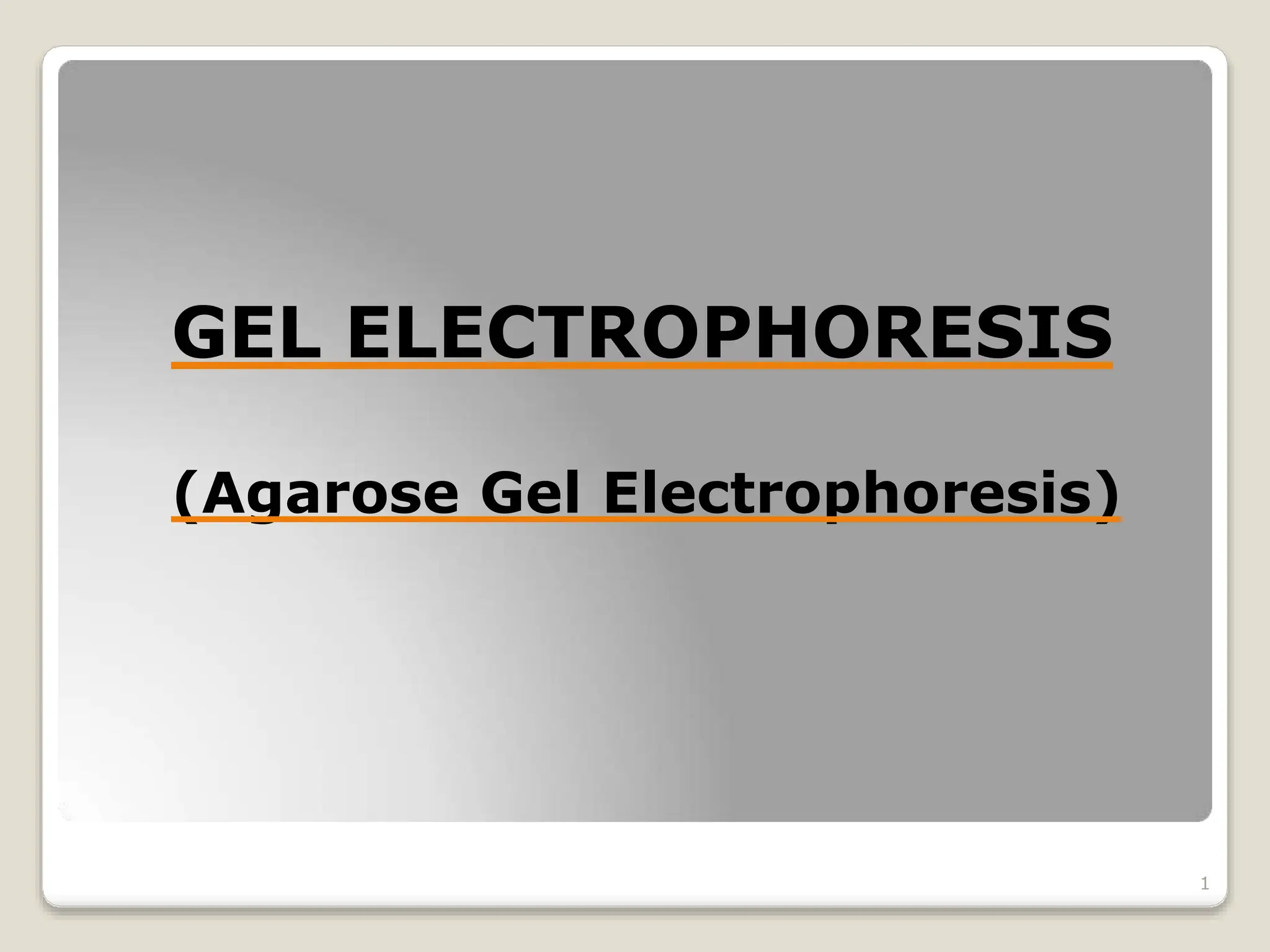 ppt Agarose gel electrophoresis......... | PDF