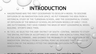 HEGERSTRAND MODEL OF AGRICULTURE INNOVATION DIFFUSION | PPTX