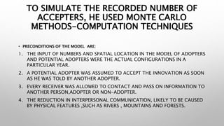 HEGERSTRAND MODEL OF AGRICULTURE INNOVATION DIFFUSION | PPTX