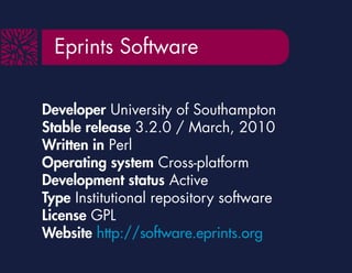 Open source software for building open access repositories | PDF | Operating Systems | Computer ...