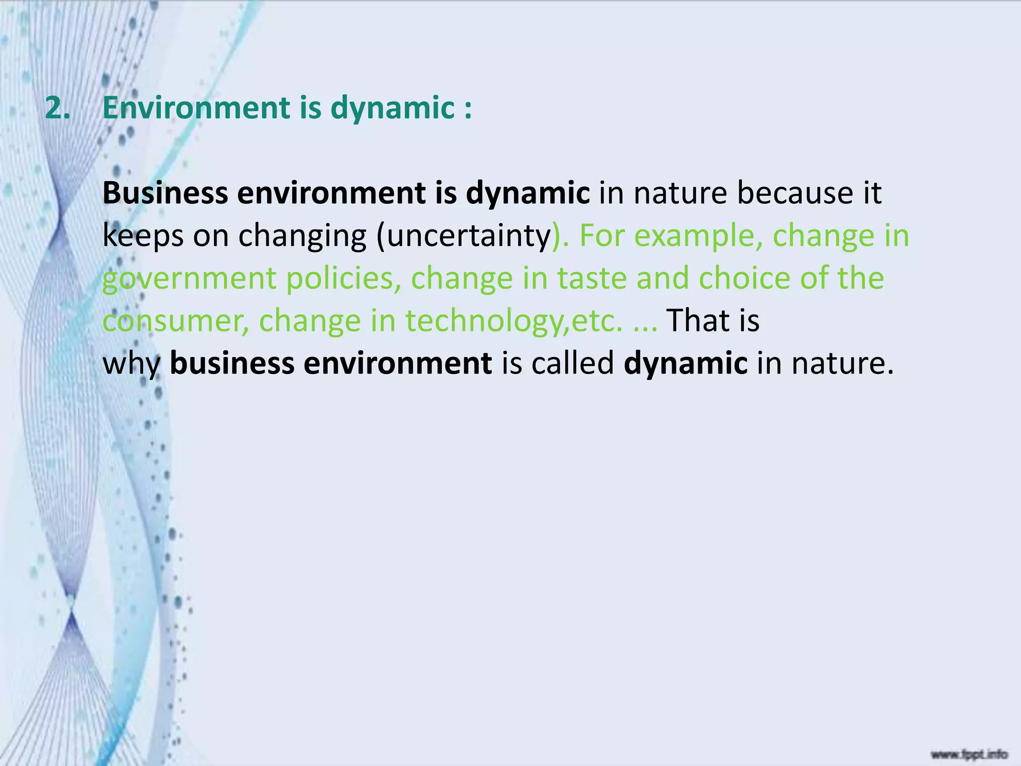 characteristic of business environment | PPT