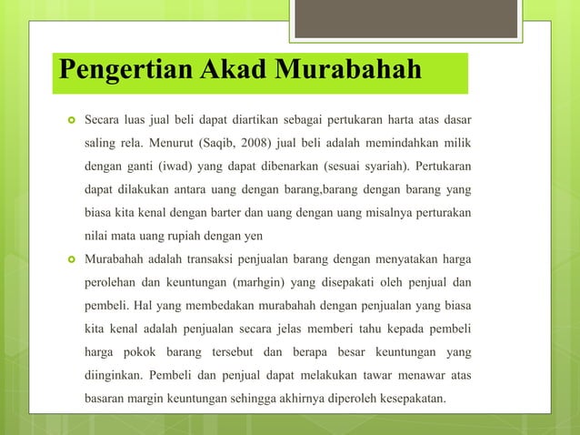 Ppt akad murabahah | PPTX