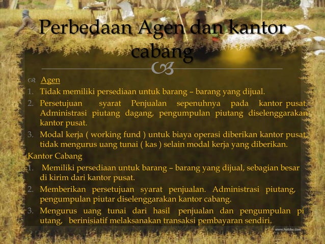 AKL 1 (perbedaan agen dan cabang) | PPTX