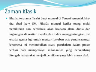 PPT Filsafat Ilmu (Sejarah Filsafat Barat) | PPTX