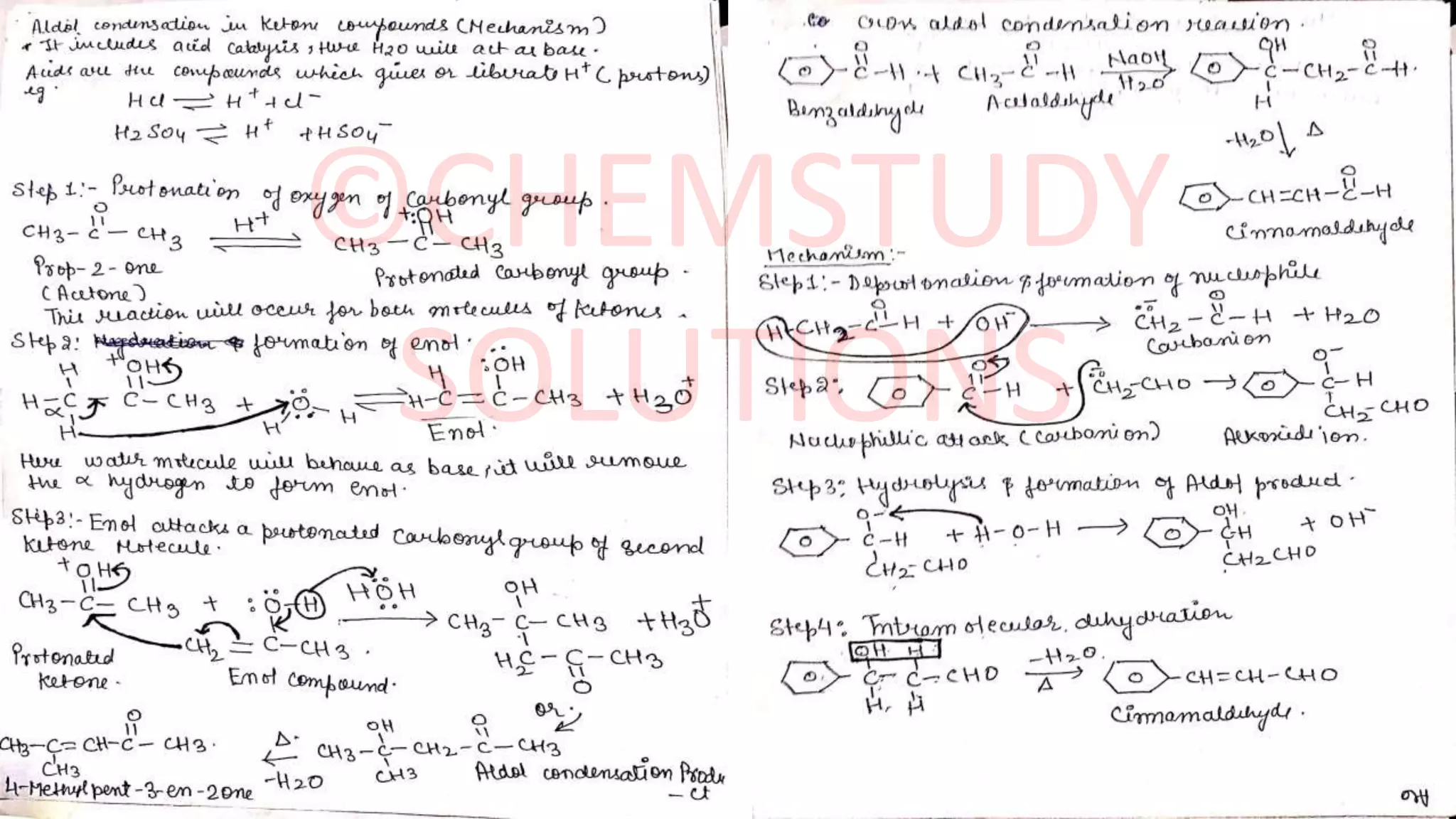 Aldol Condensation || with Mechanism || Aldehyde ketones Chemical Rxn ...
