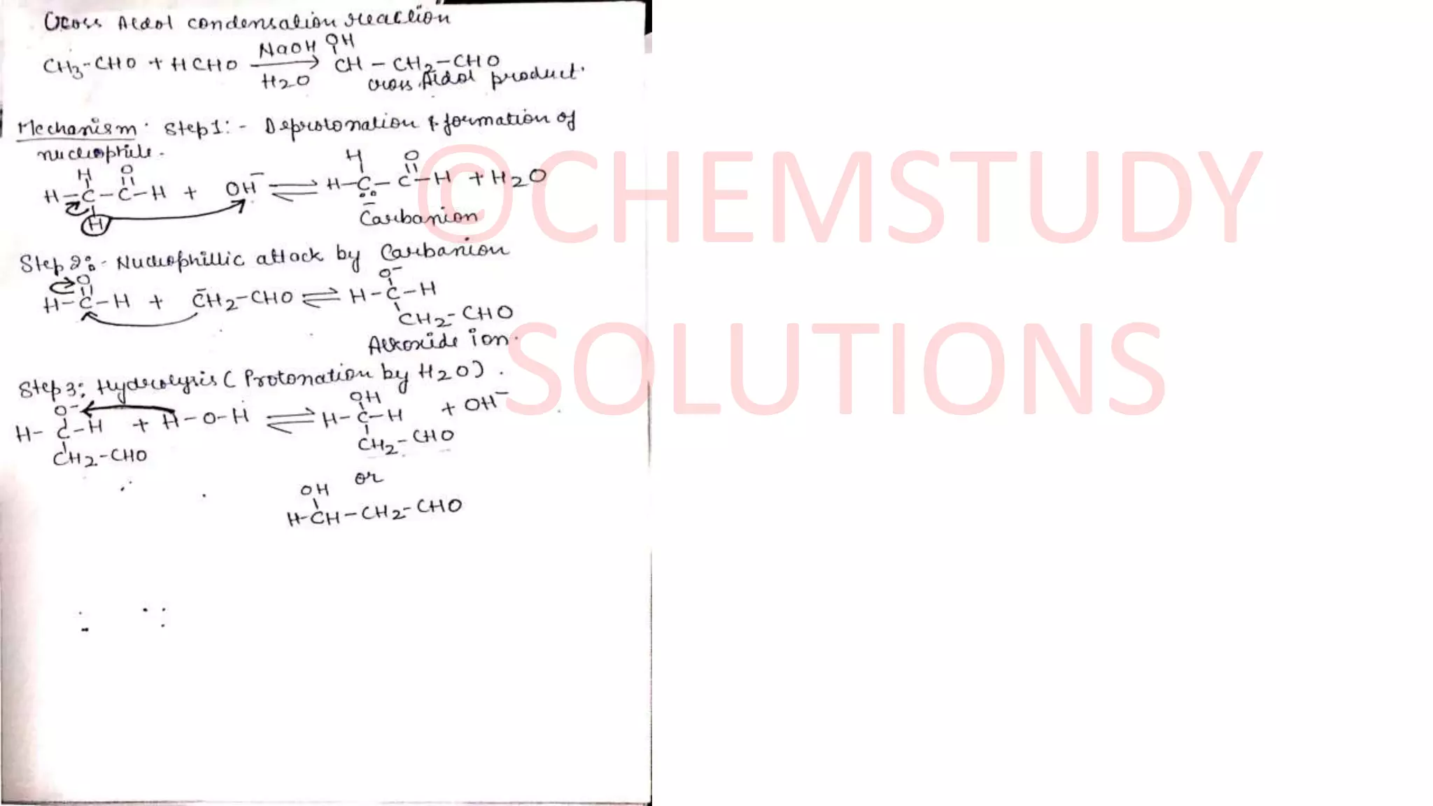 Aldol Condensation || with Mechanism || Aldehyde ketones Chemical Rxn ...
