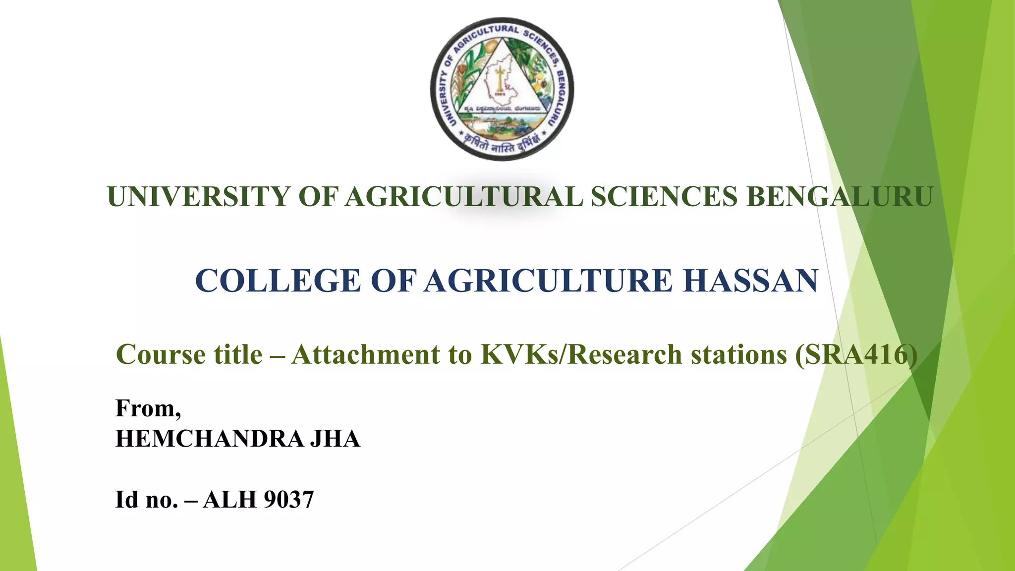 PPT ALH 9037 hemcahndra jha.pptx | Agriculture | Industries