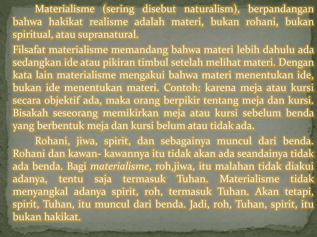 Filsafat Materialisme | PPTX