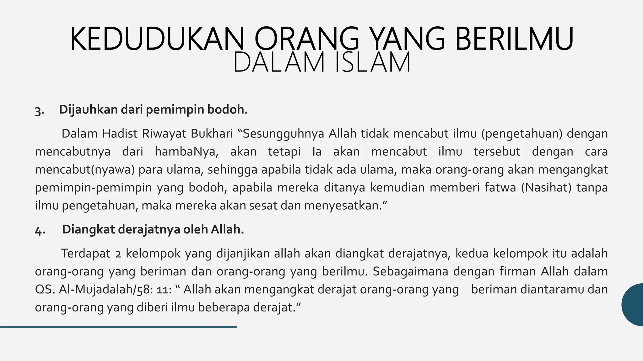 Kedudukan Ilmu dalam Pandangan Islam | PPT