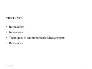 Anthropometric measurements | PPTX