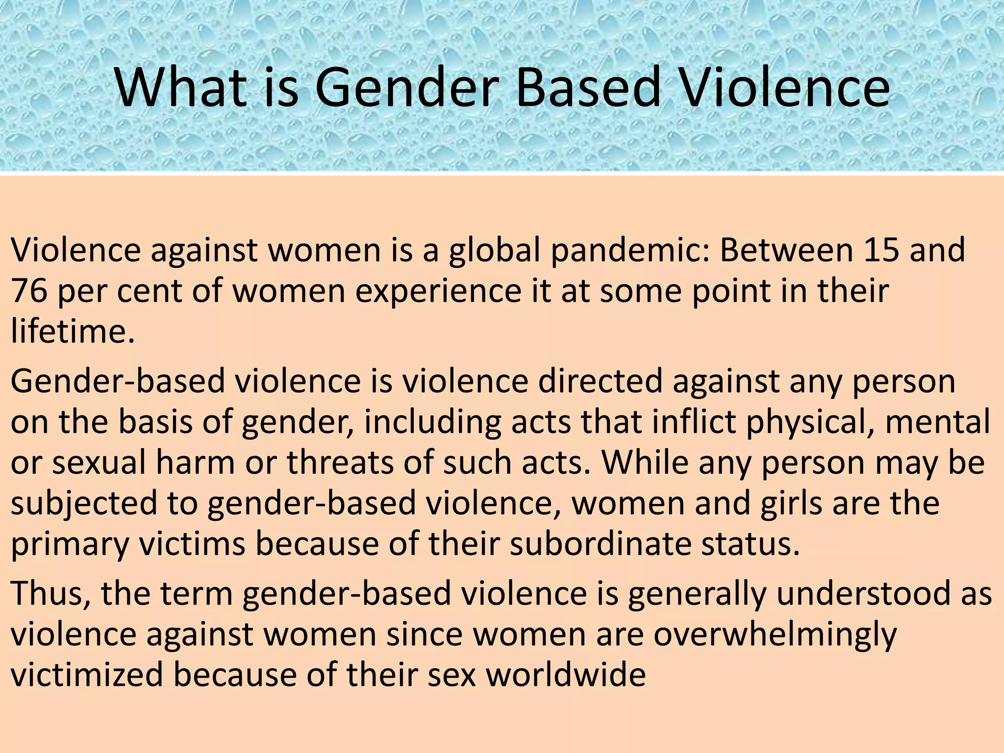 Gender Based Violence in Schools: Problems, Challenges and Measures | PPTX