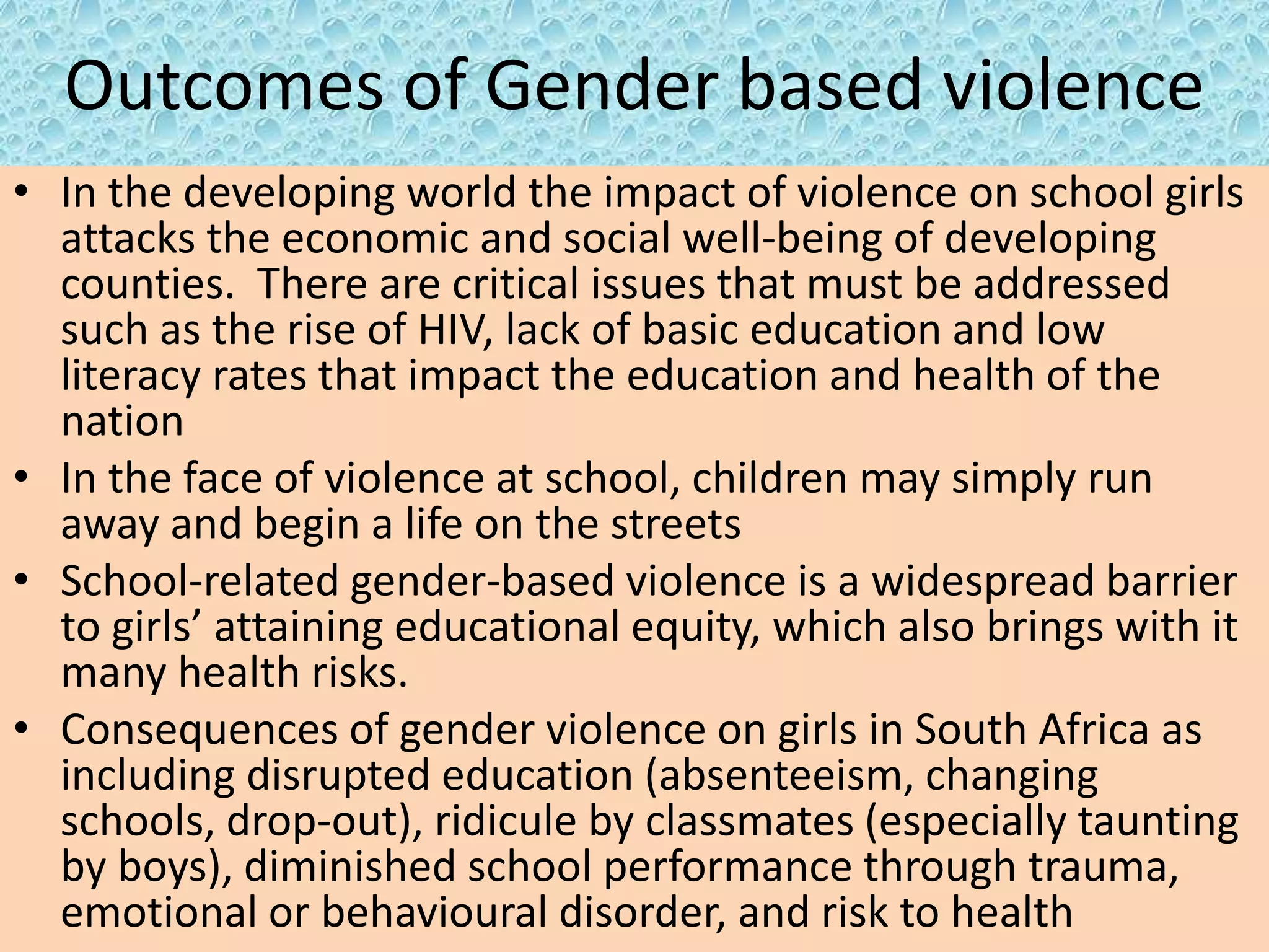 Gender Based Violence in Schools: Problems, Challenges and Measures | PPTX