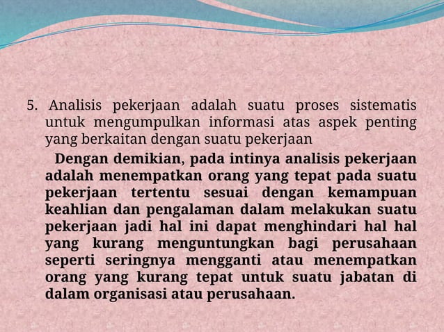 Analisis dan Desain Pekerjaan dalam kehi | PPTX