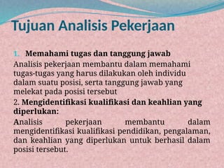 Analisis dan Desain Pekerjaan dalam kehi | PPTX
