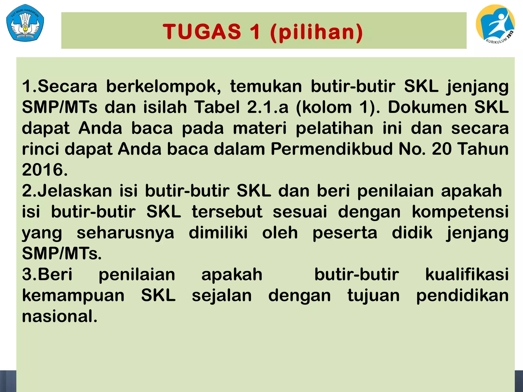 analisis dokumen skl | PPT