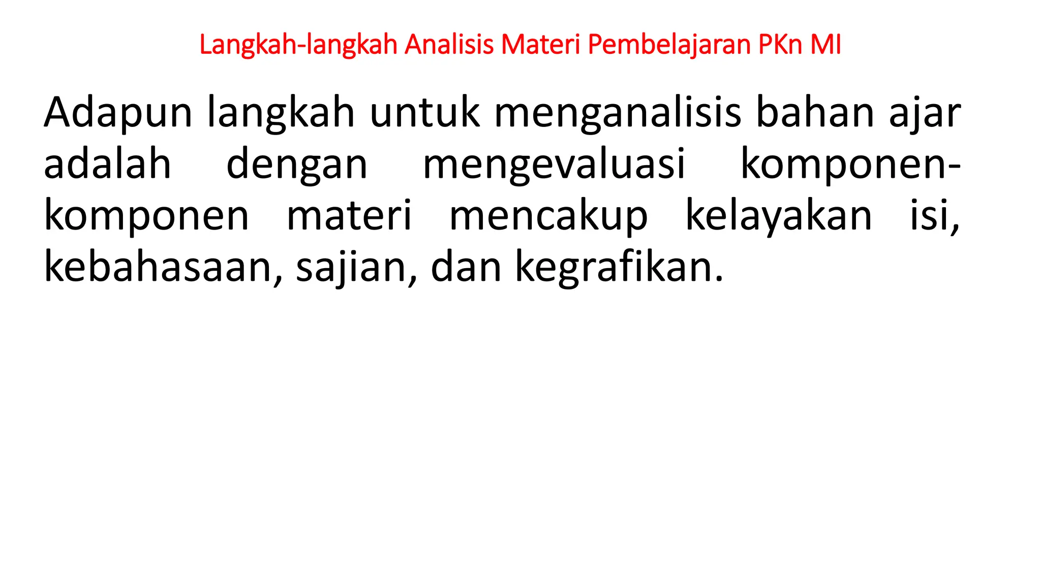PPT Analisis Materi Pembelajaran untuk mi | PDF