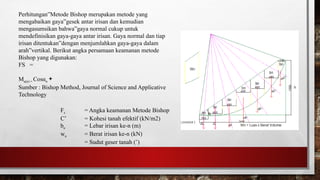 PPT ANALISIS STABILITAS LERENG metode bishop | PPTX