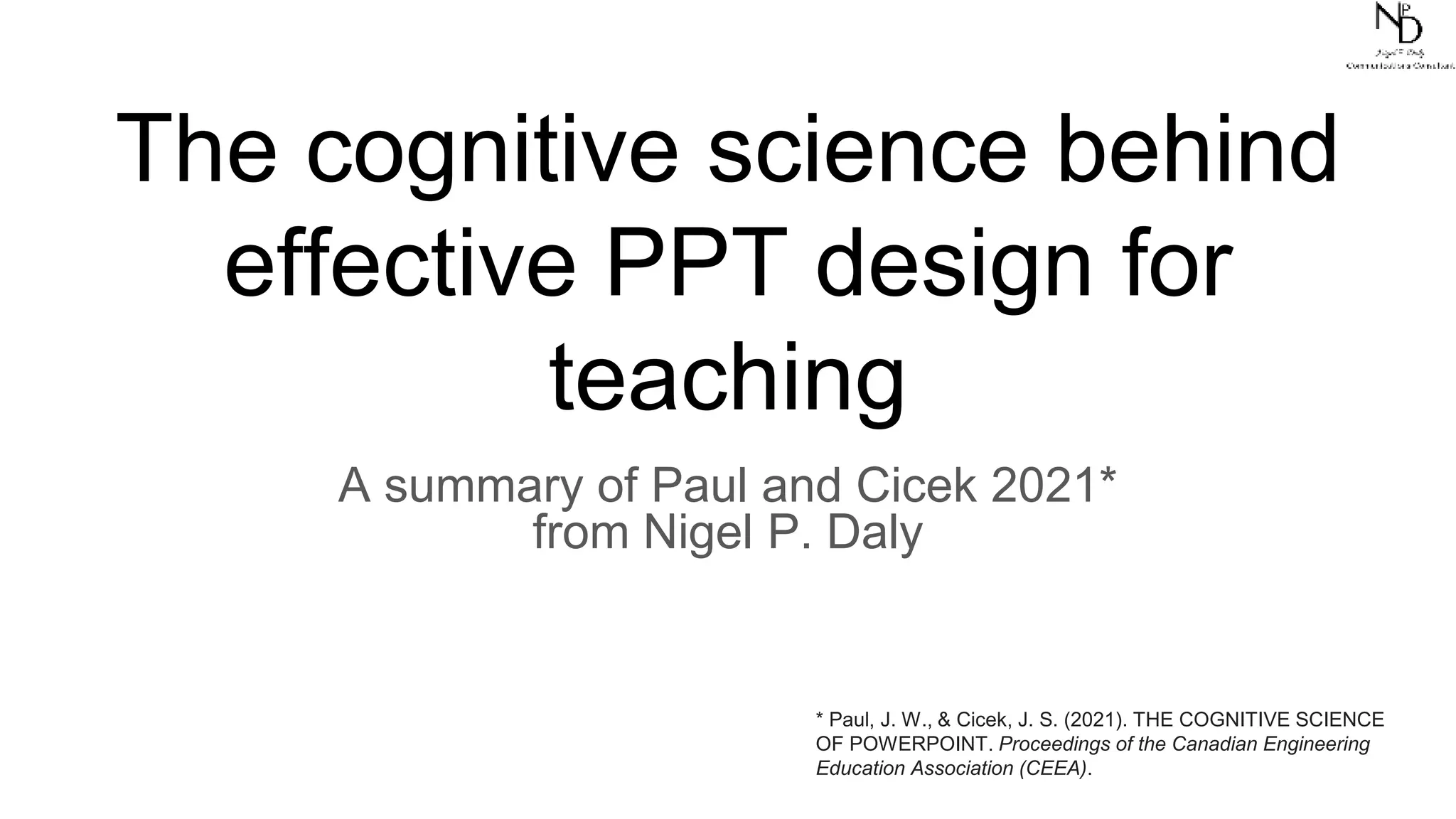 The cognitive science behind effective powerpoint design for teaching ...