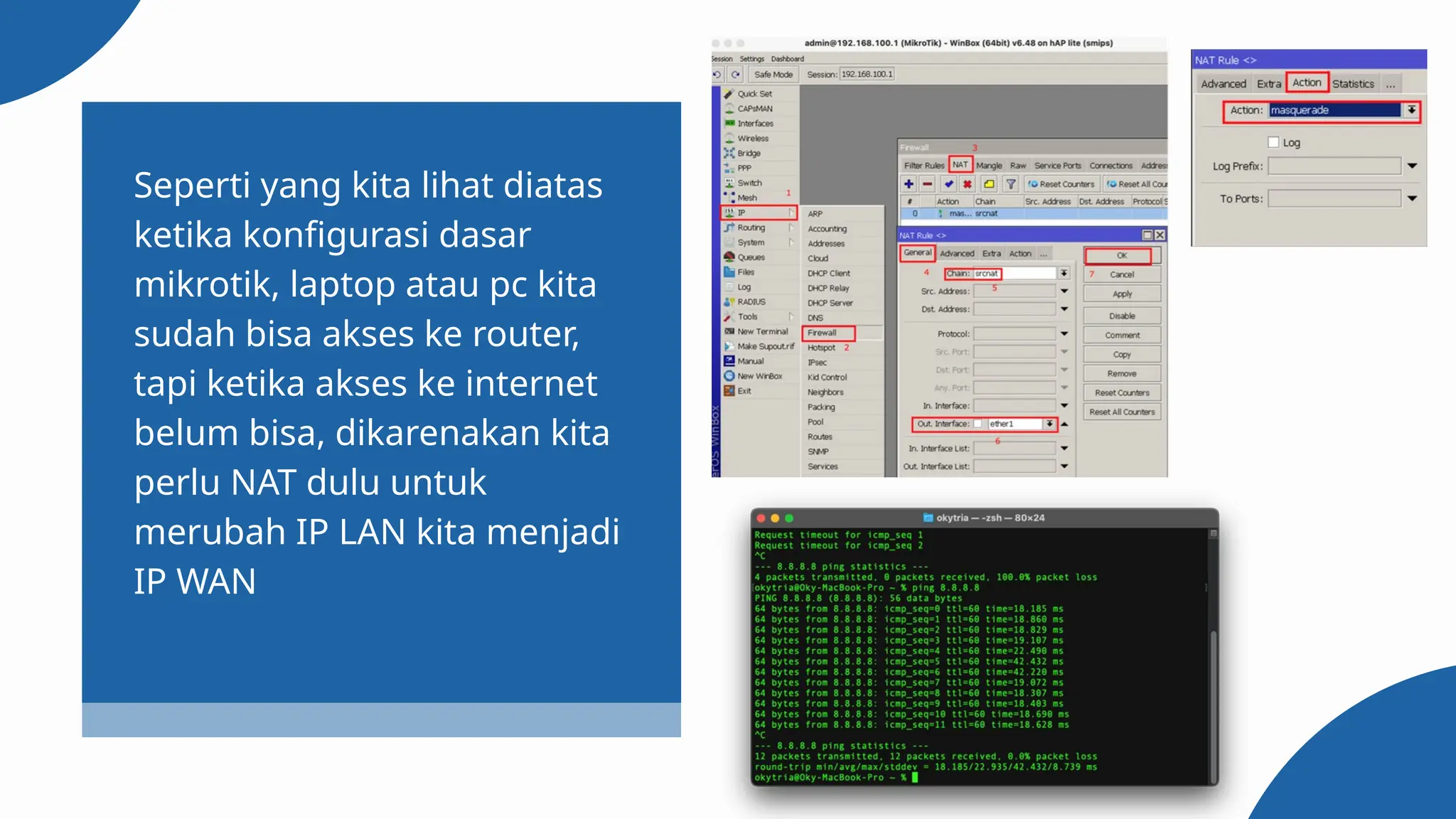 konfigurasi dasar mikrotik dan penjelasan nya | PPTX