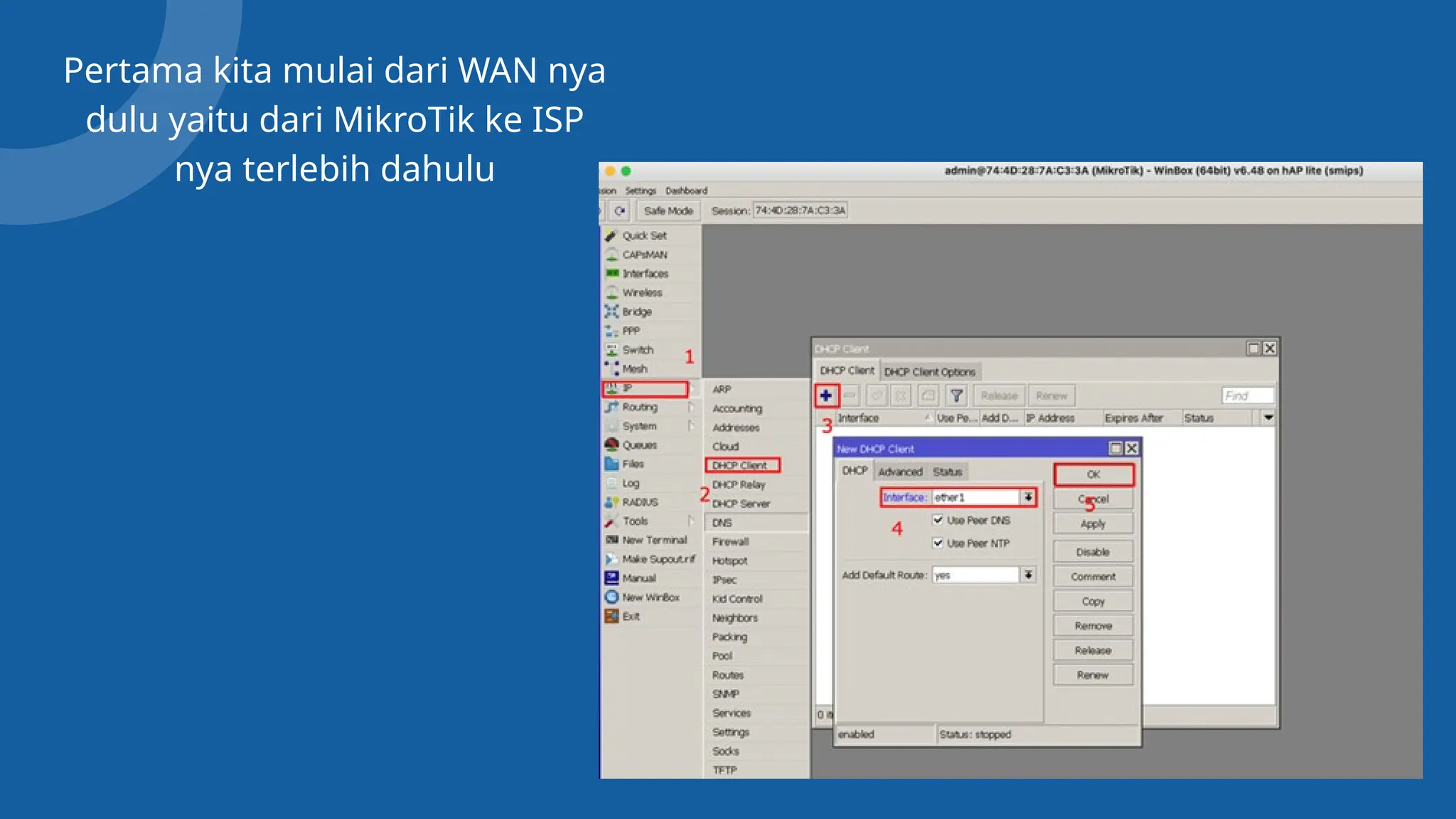 konfigurasi dasar mikrotik dan penjelasan nya | PPTX