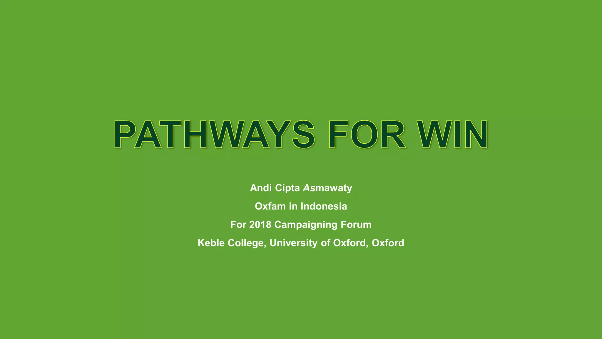 Pathways for win | PPTX | Non-Profit Organizations | Industries