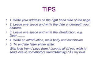 Ppt an informal letter | PPT