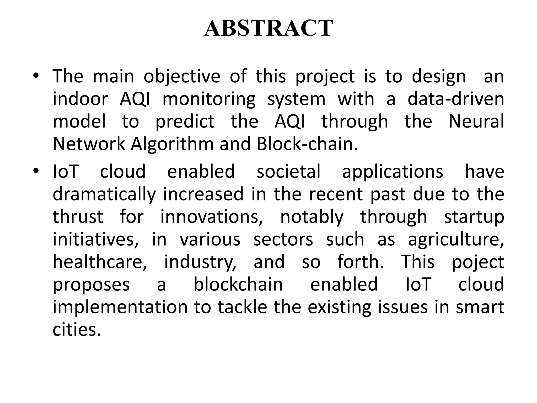Pptan Intelligent And Secure Air Quality Monitoring System Using Neural Network Algorithm And