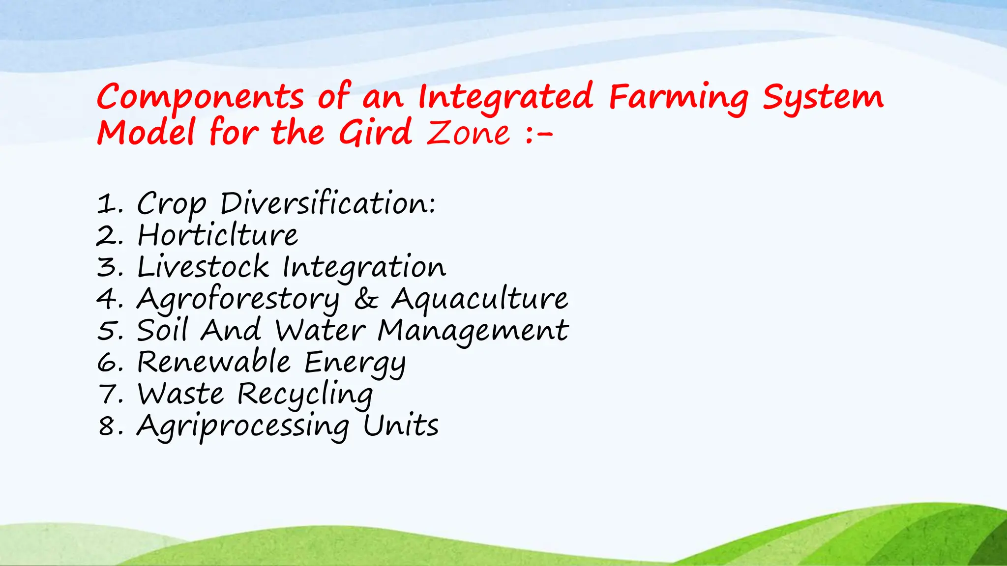 IFS Model Of Grid Zone {Integrated farming system } pptx | PPTX