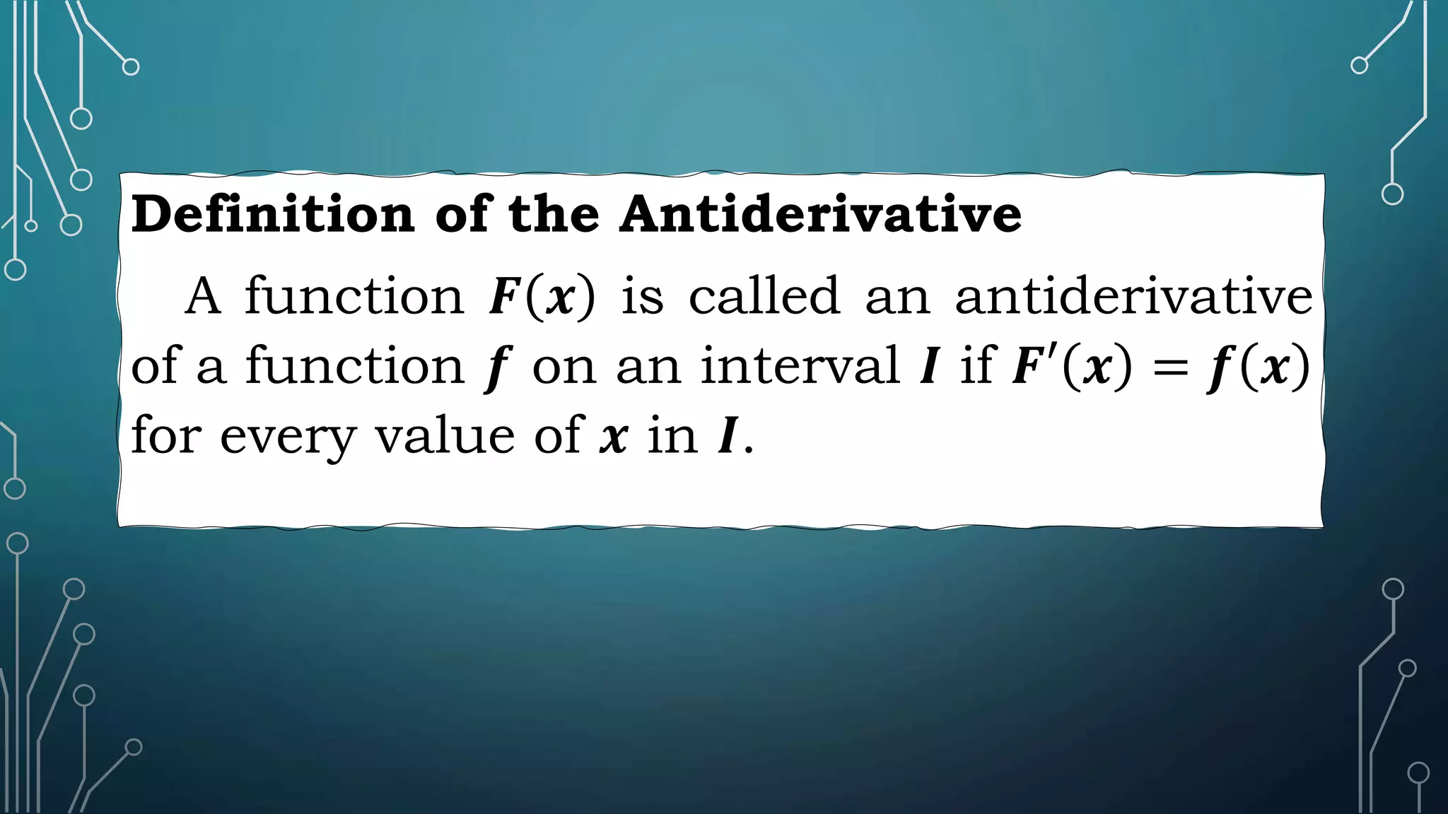 PPT Antiderivatives and Indefinite Integration.pptx