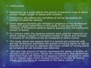antimicrobial potential of parthenium plant extracts and study | PPT