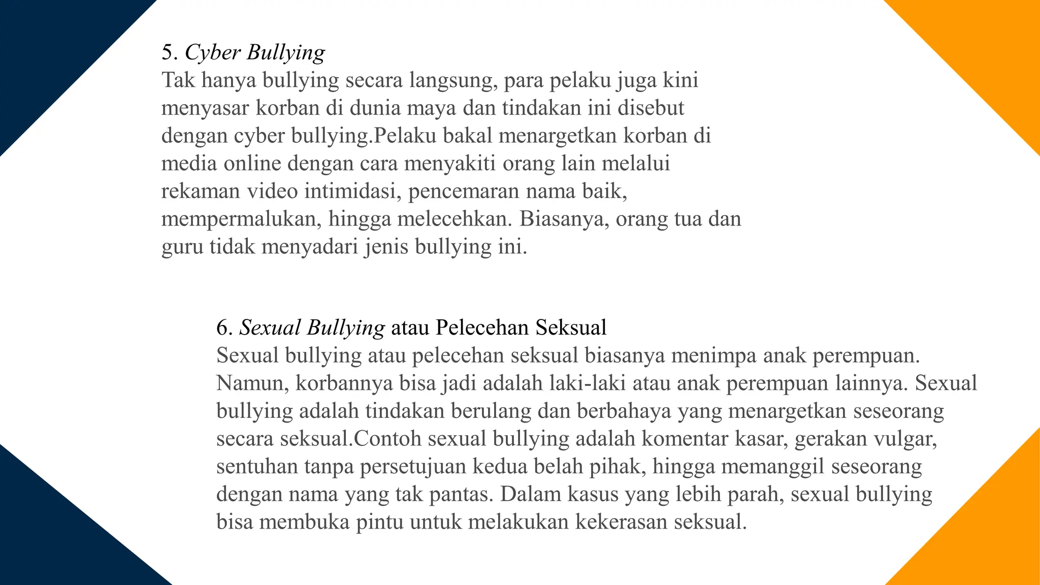 PPT PERUNDUNGAN DAN JENIS - JENIS PERUNDUNGAN | PPTX