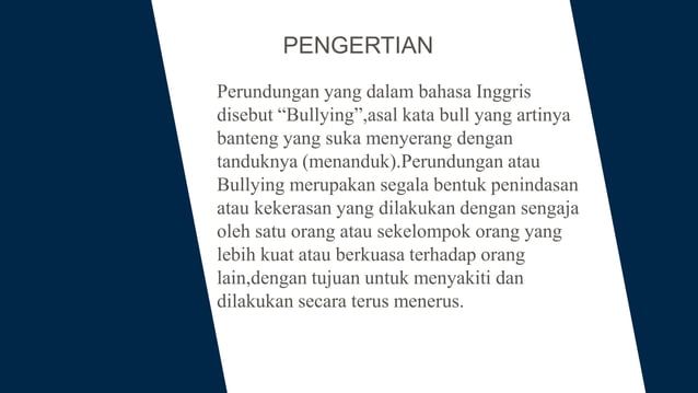 PPT PERUNDUNGAN DAN JENIS - JENIS PERUNDUNGAN | PPTX