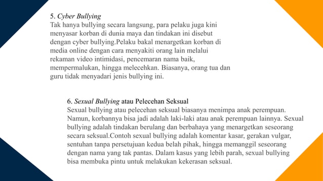 PPT PERUNDUNGAN DAN JENIS - JENIS PERUNDUNGAN | PPTX