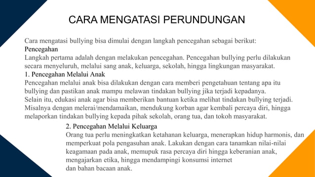 PPT PERUNDUNGAN DAN JENIS - JENIS PERUNDUNGAN | PPTX