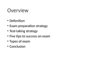 Exam Preparation and Note-Taking Strategy | PPTX | Educational ...