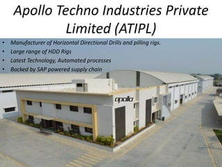 Technology Features of Apollo HDD Machine, Its Technical Specification ...