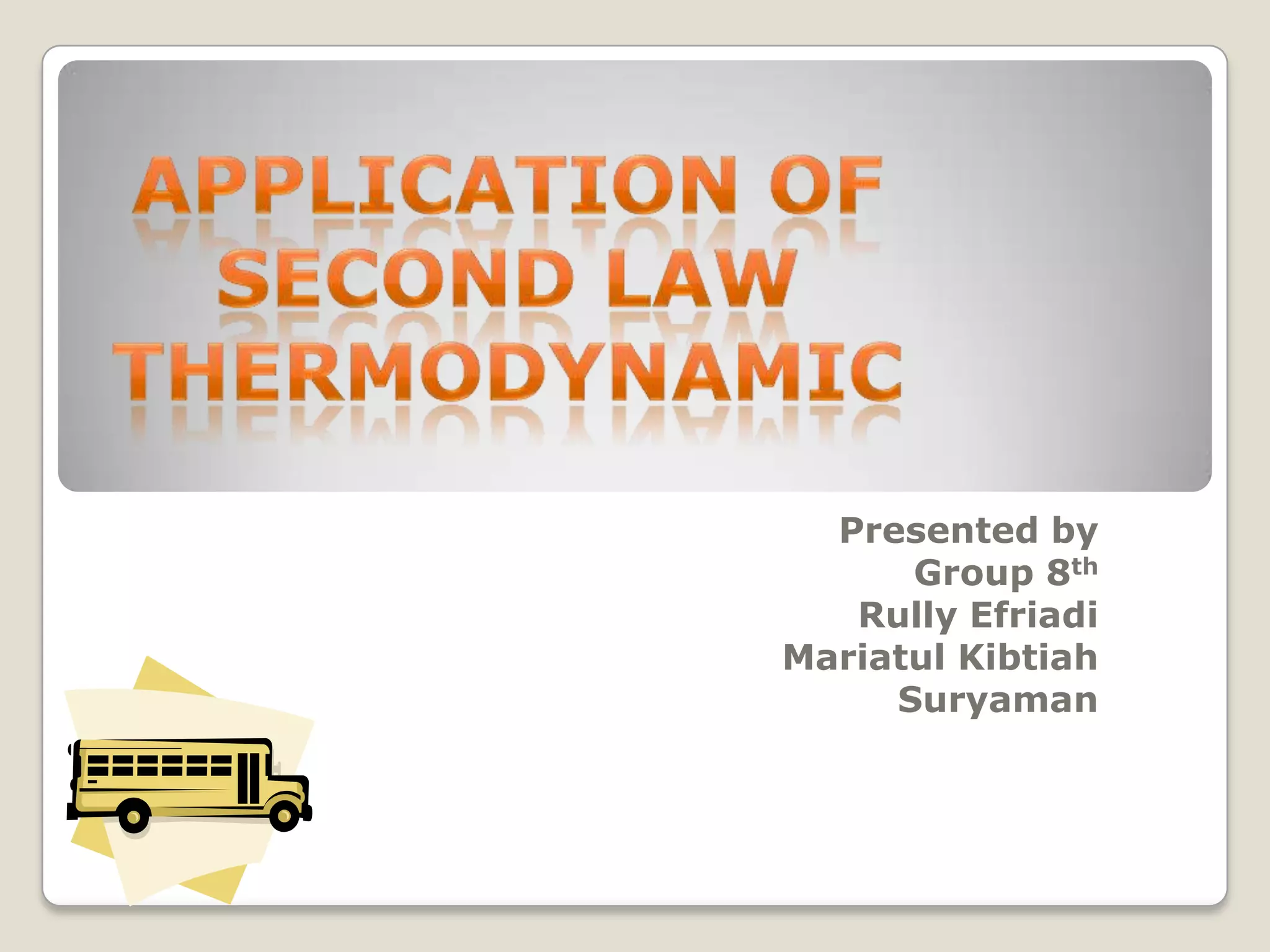 Ppt application of second law thermodynamic | PPT