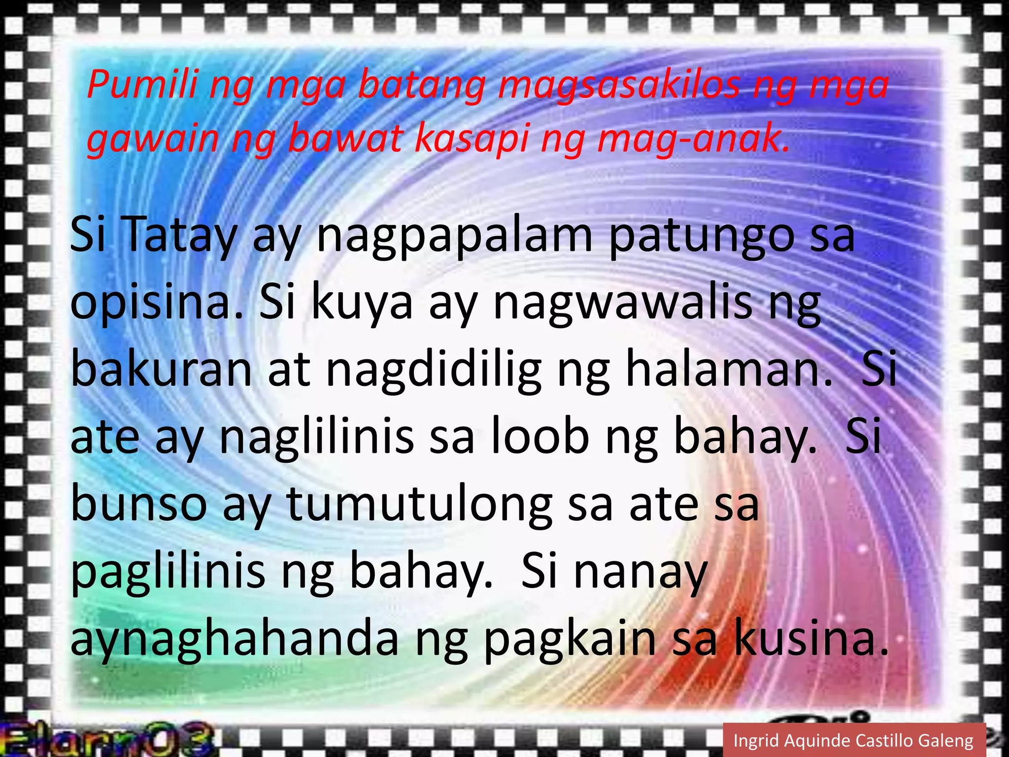 Ginagampanan ng bawat miyembro ng pamilya | PPTX