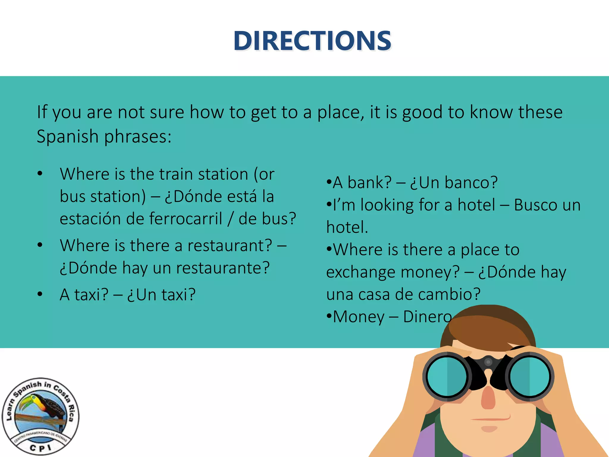 Phrases do you should know when visiting a Spanish-speaking country | PPTX