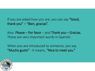 Phrases do you should know when visiting a Spanish-speaking country | PPTX
