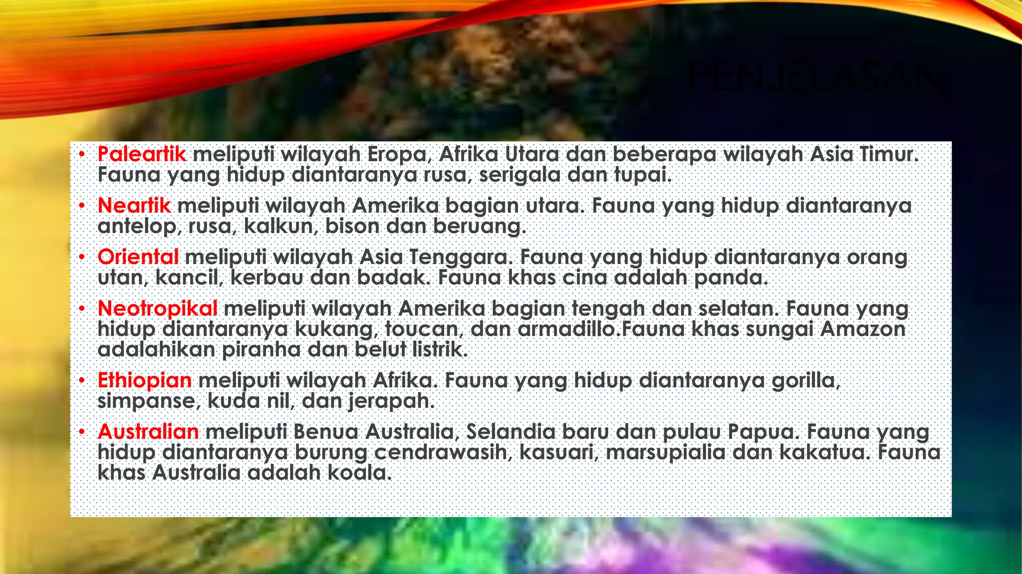 PPT Biosfer "persebaran flora dan fauna" | PPTX