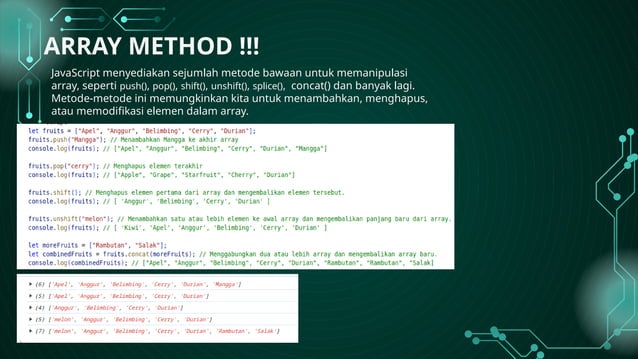 PPT ARRAY & OBJECT java script pengetahuan pemrograman.pptx
