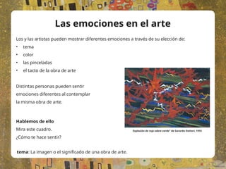 PPT ARTE Y EMOCIONES.pptx para estuduantes de basica | PPTX