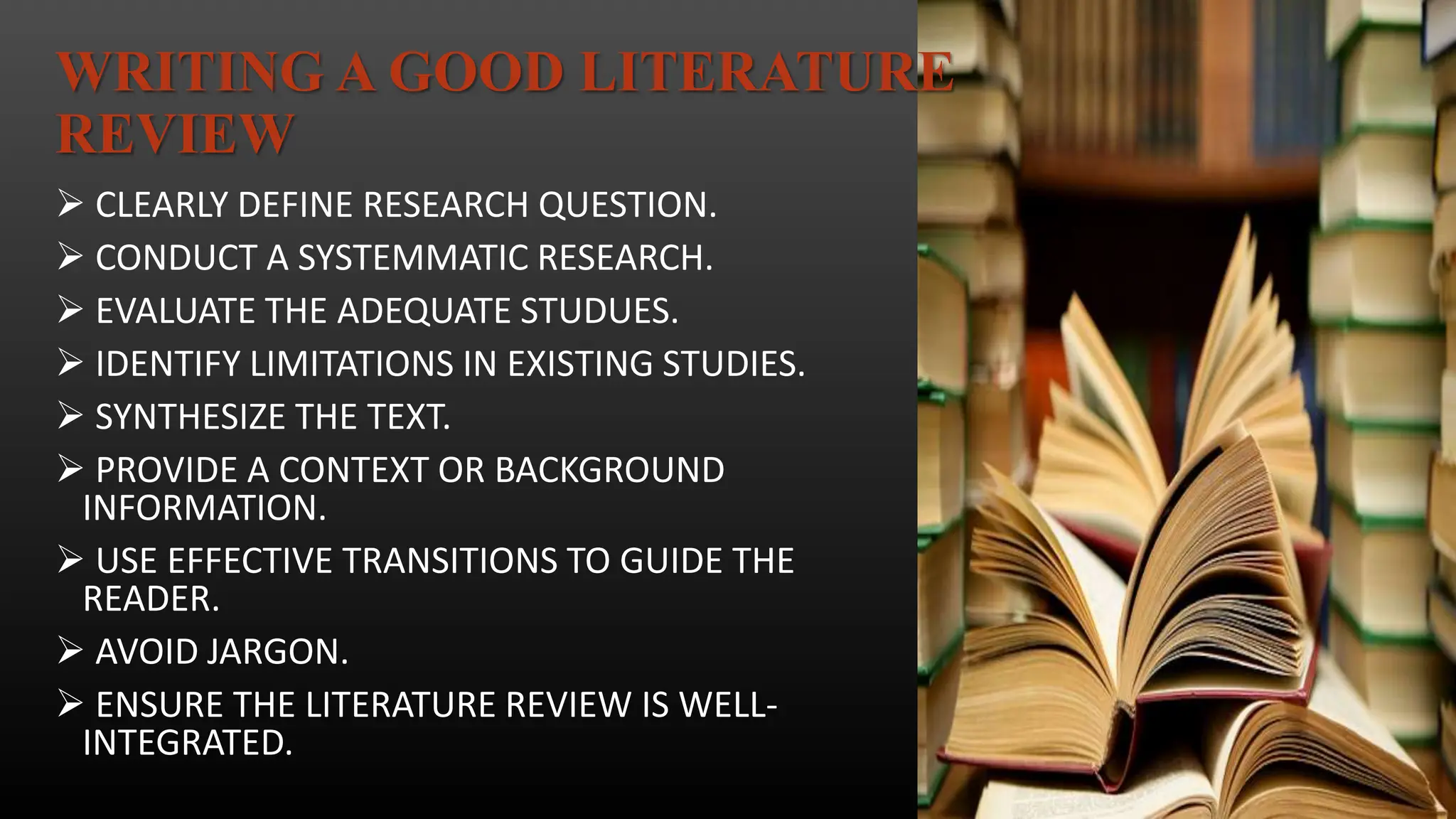 Literature review in research presentation | PPTX