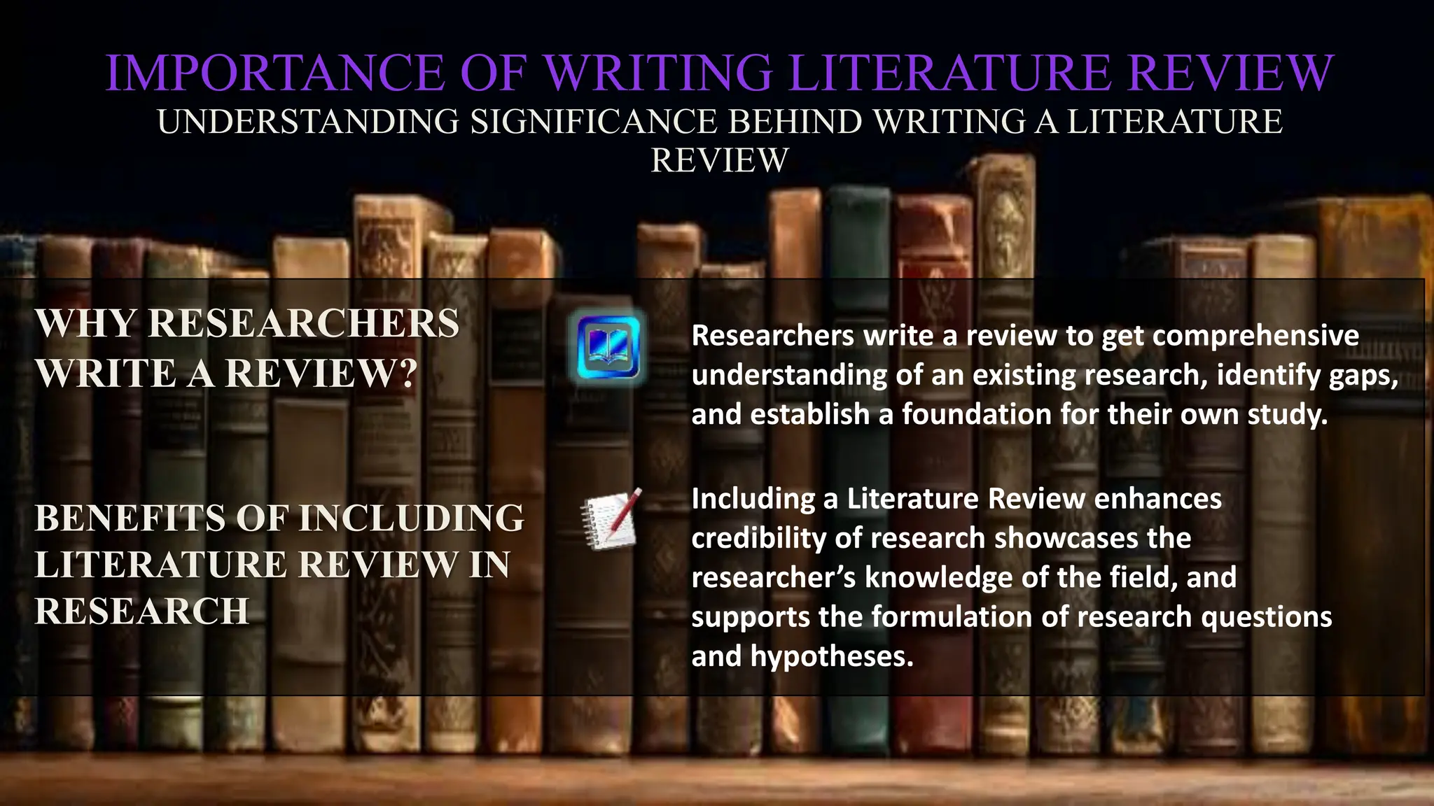 Literature review in research presentation | PPTX