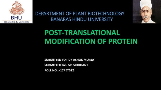 Post translational modification of protein | PPTX
