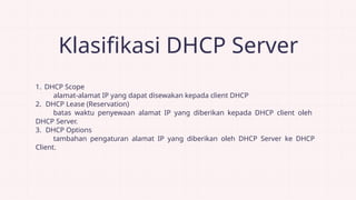 administrasi sistem jaringan dhcp server | PPTX
