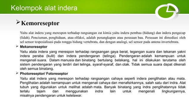 PPT SISTEM INDERA PADA HEWAN FISIOLOGI HEWAN | PPTX