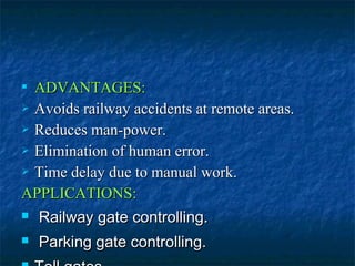 automatic railway gate controll using ir sensor | PPT