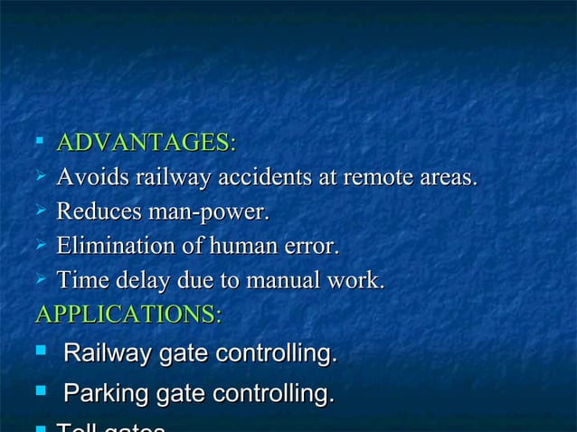 automatic railway gate controll using ir sensor | PPT